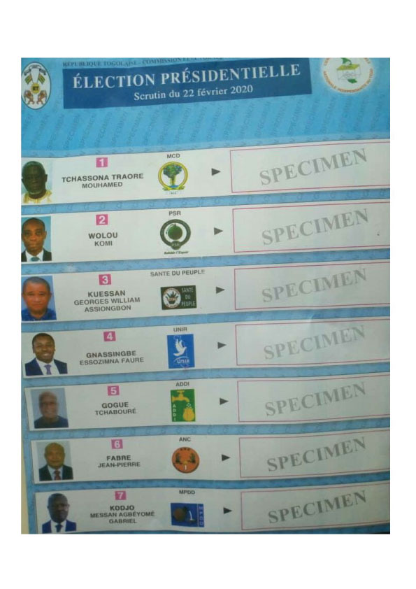 Le spécimen du bulletin de vote dévoilé – LOMEGAZETTE